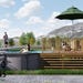 Sunrise Park 10x20 Circle Pool Deck Plan – Elevated Deck With Railings ...
