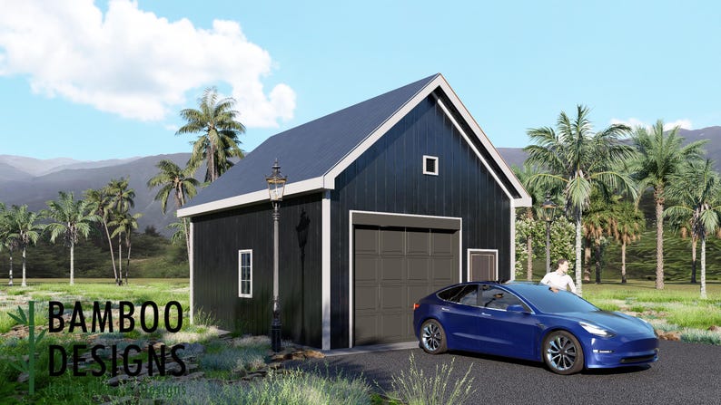 Ronan 18x24 Garage Shed Plan – Loft Garage | Modern Workshop, Storage ...