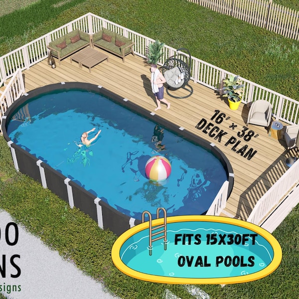 Oval Pool Deck Plans - Etsy