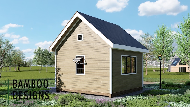 Cleo 14x14 Gable Shed Plan – Modern Workshop, Studio, or Backyard ...