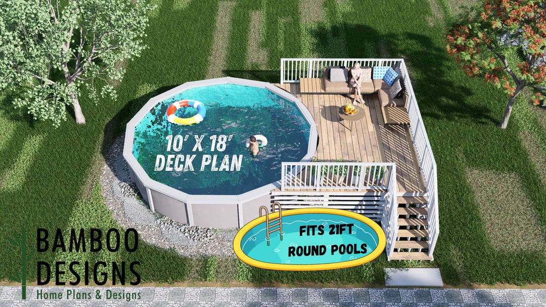 Westbrook Circle Pool Deck Plan – 10x18 Elevated Deck With 6-step ...