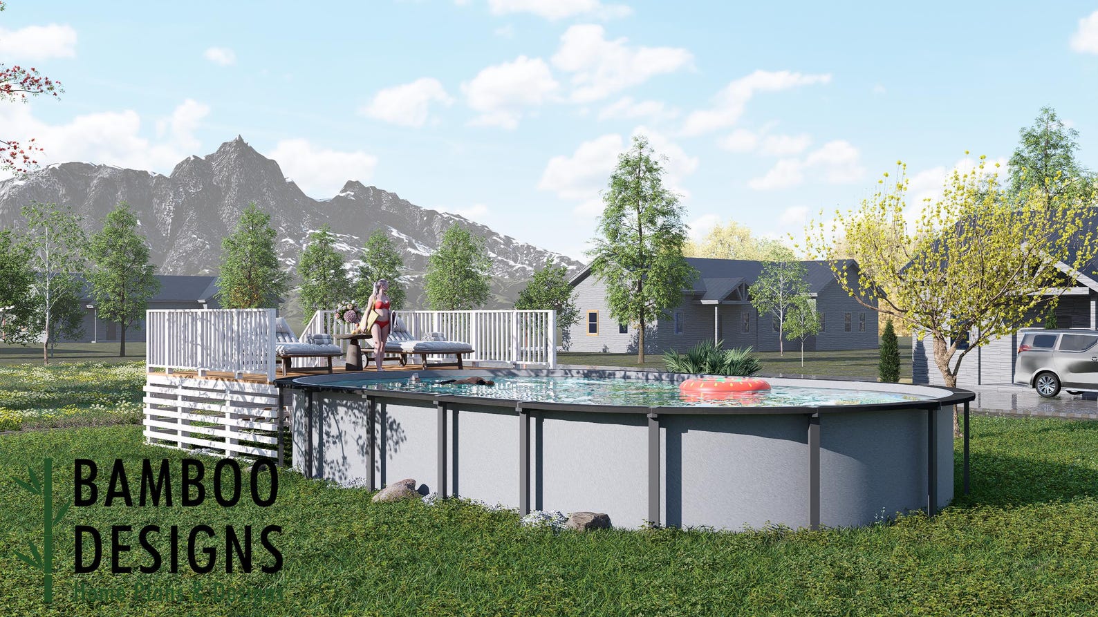 Lemon Cove Oval Pool Deck Plan – 10x18 Elevated Deck With 6-step Entry ...