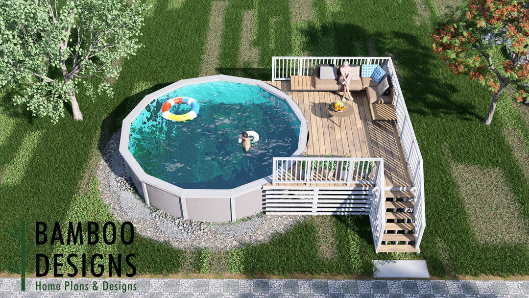 Westbrook Circle Pool Deck Plan – 10x18 Elevated Deck With 6-step ...