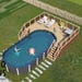 Airy Oval Pool Deck Plan – 15x30 Pool | 16x23 Compact Deck Layout | DIY ...