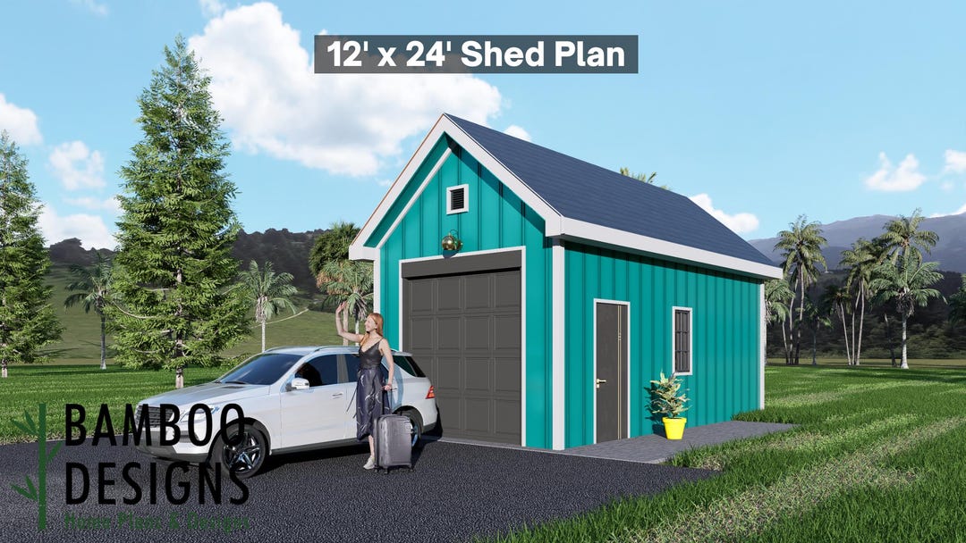 Yondu 12x24 Garage Shed Plan - Moderne Garage, Werkstatt oder ...