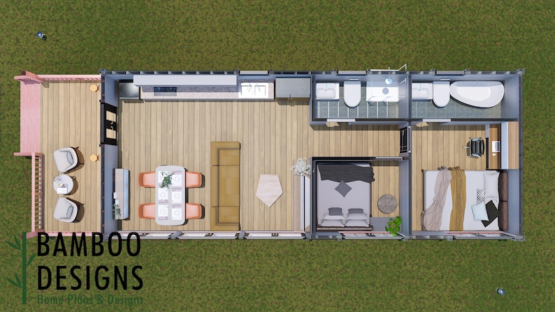 Parka Tiny Home Plan – 16x40 Modern Backyard ADU | DIY Tiny House Plans ...