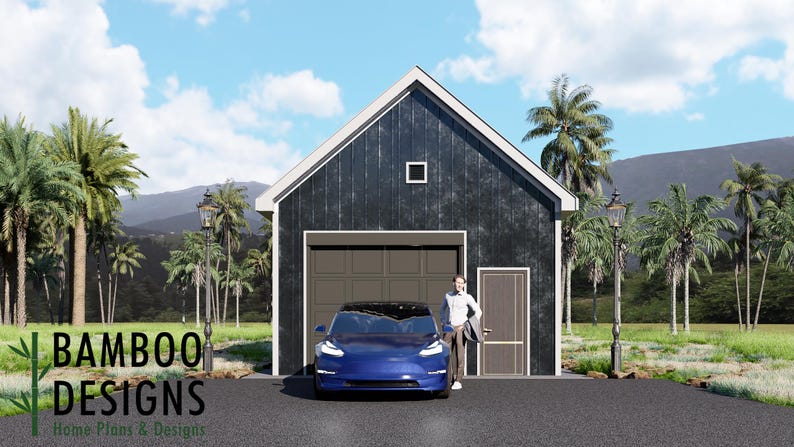 Ronan 18x24 Garage Shed Plan – Loft Garage | Modern Workshop, Storage ...