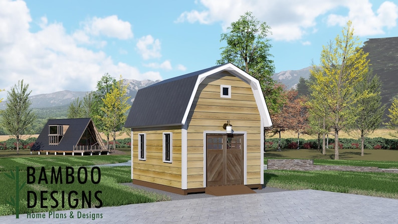 Ramona 12x16 Gambrel Shed Plan — A Barn-style Storage & Workspace ...