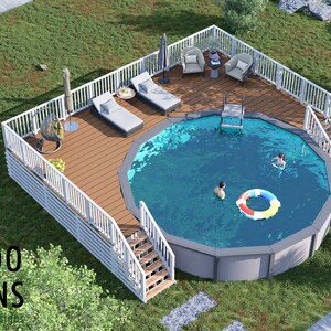 Gulfport 20x32 Circle Pool Deck Plan – DIY Above-ground Pool Deck ...