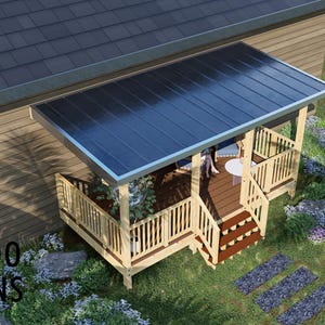 Hamilton 10x20 Attached Deck Plan – Covered Porch Design | DIY Patio ...