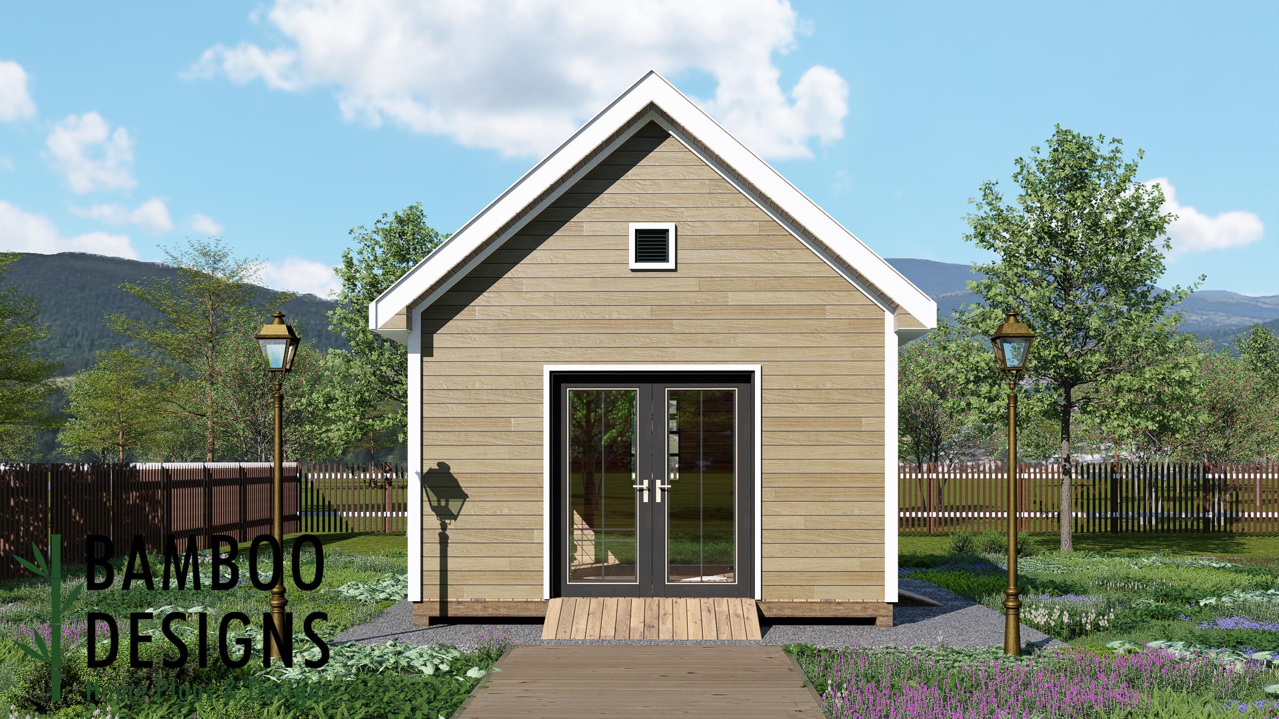 Cleo 14x14 Gable Shed Plan – Modern Workshop, Studio, or Backyard ...