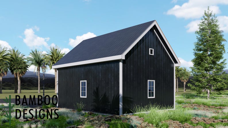 Ronan 18x24 Garage Shed Plan – Loft Garage | Modern Workshop, Storage ...