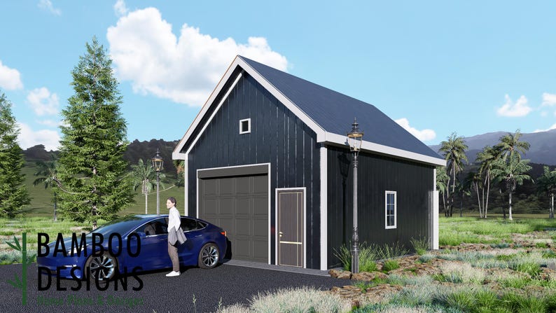 Ronan 18x24 Garage Shed Plan – Loft Garage | Modern Workshop, Storage ...