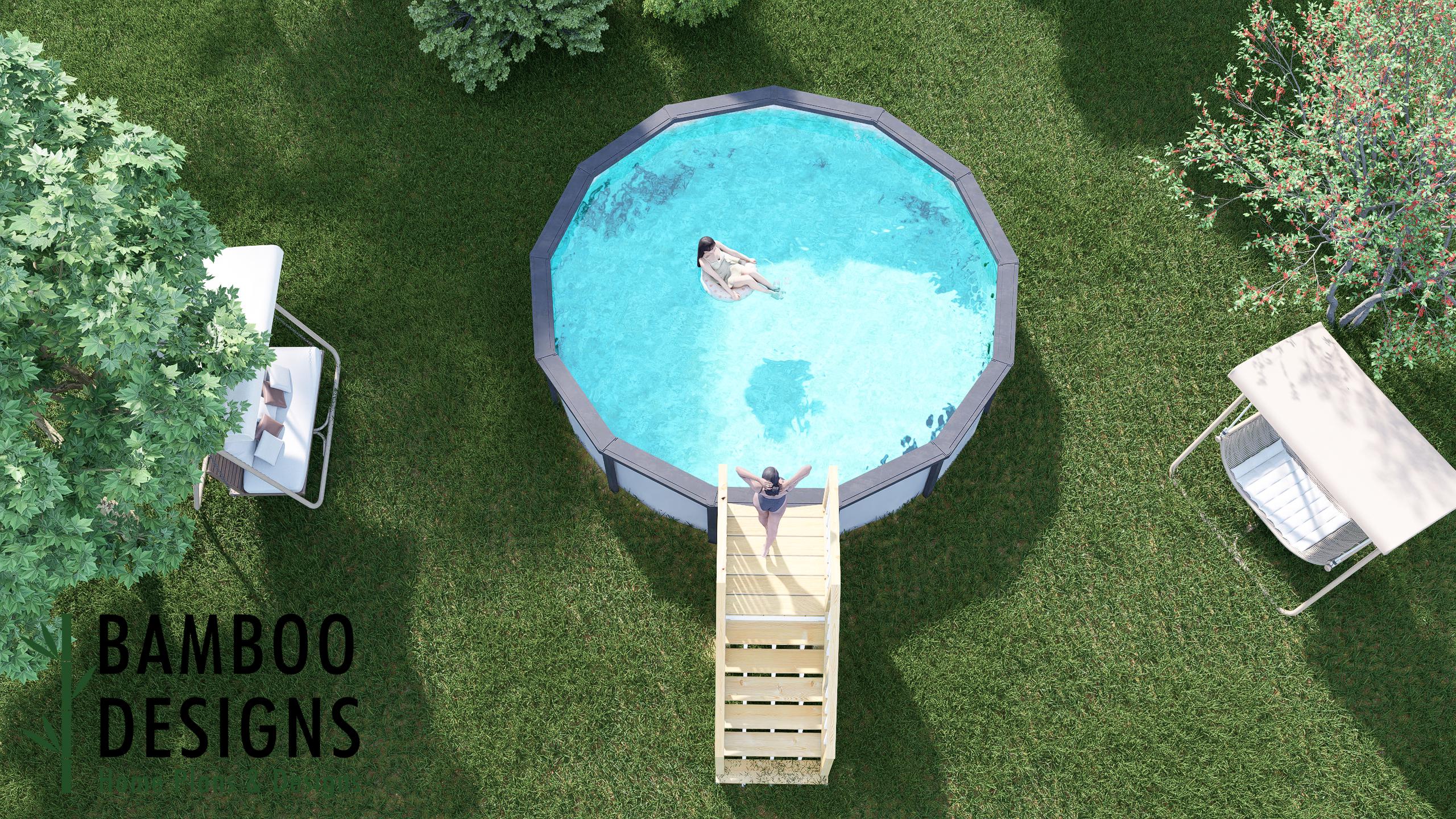Sebring 18ft Pool Deck Plan – 4x4 Family-friendly Above-ground Pool ...