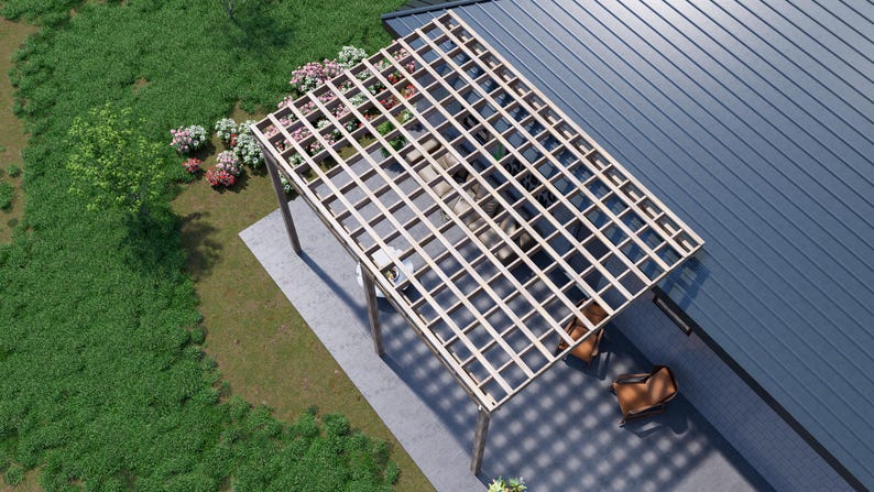 Scottsdale Shade 14x20 Pergola Plan – Roof-mounted Patio Cover PDF ...