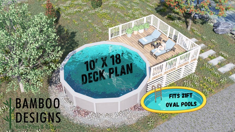 Oak Trail Shores Circle Pool Deck Plan – 10x18 Elevated Deck With 6 ...