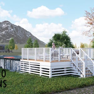 Lemon Cove Oval Pool Deck Plan – 10x18 Elevated Deck With 6-step Entry ...