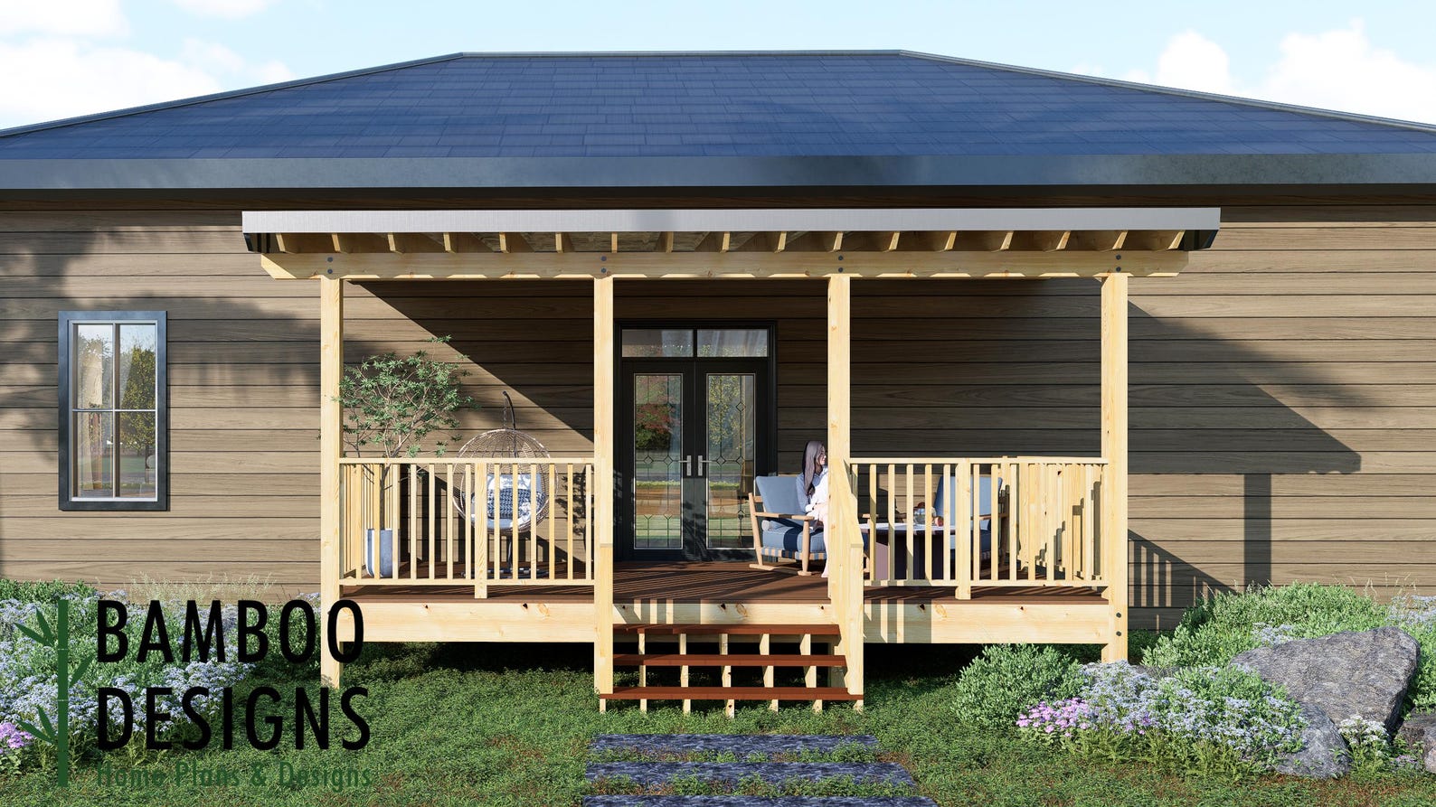 Hamilton 10x20 Attached Deck Plan – Covered Porch Design | DIY Patio ...