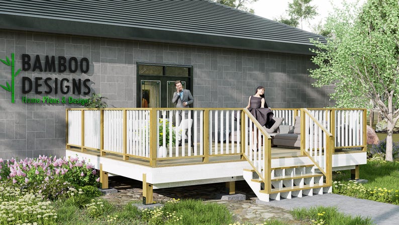 Blue Ridge Entry Deck – 16x20 Freestanding Porch Plan | DIY Mobile ...