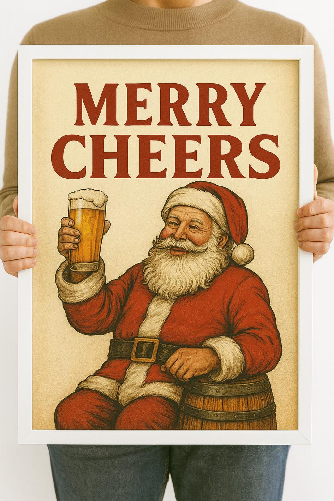 Arte de pared imprimible con texto en inglés "Merry Cheers", póster ...