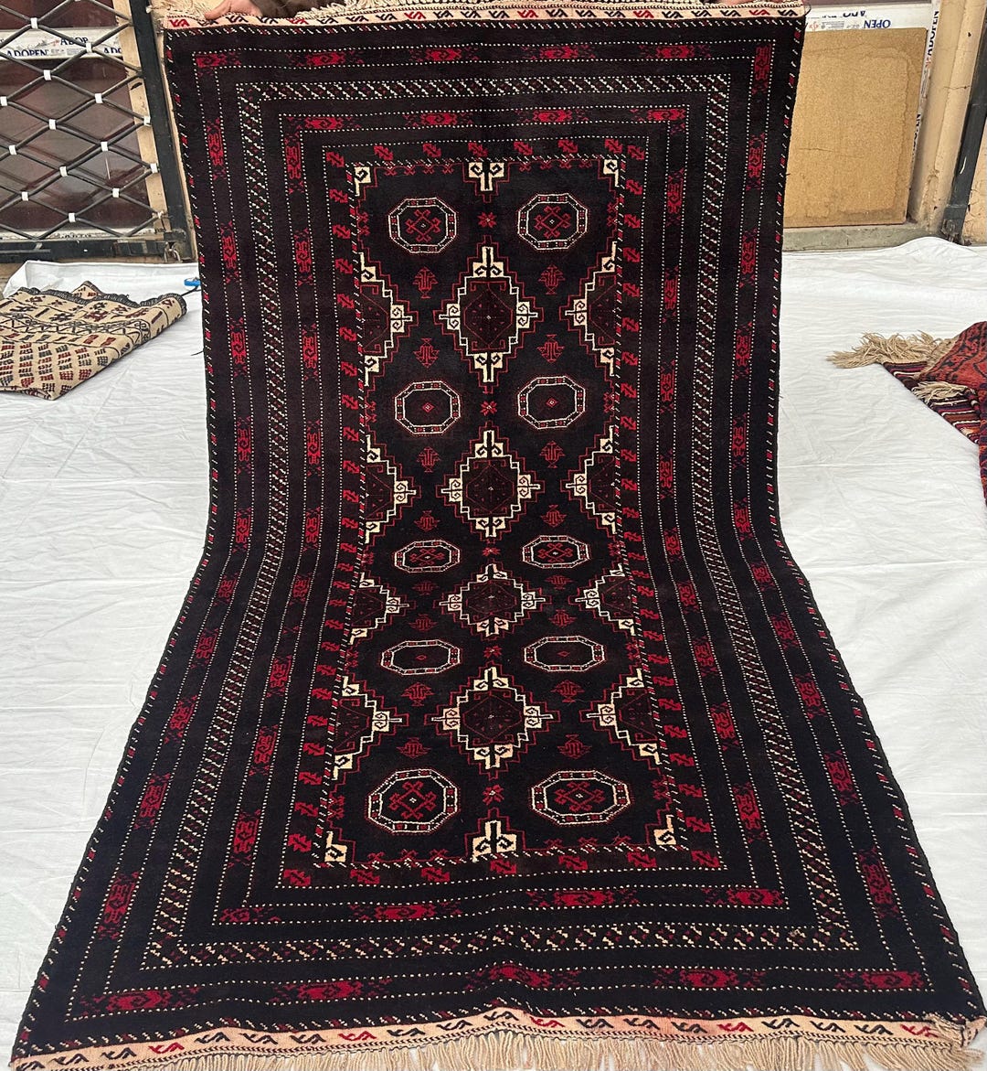 Turkman 4X7 Area Rug- Oriental High Quality Veg Dyes Wool Rug- Soft ...