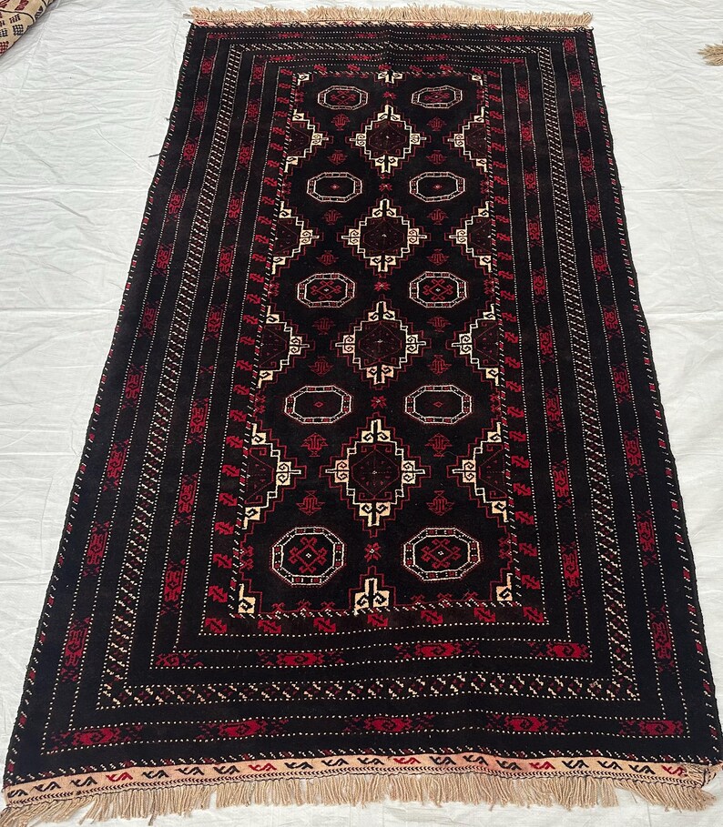 Turkman 4X7 Area Rug- Oriental High Quality Veg Dyes Wool Rug- Soft ...