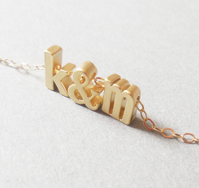 Family Initial Necklace,letter Necklace Lowercase Name Necklace Custom ...