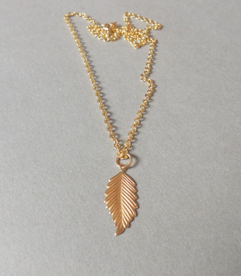 Tiny Gold Leaf Necklace in Gold Filled, Small. Dainty Everyday Jewelry ...