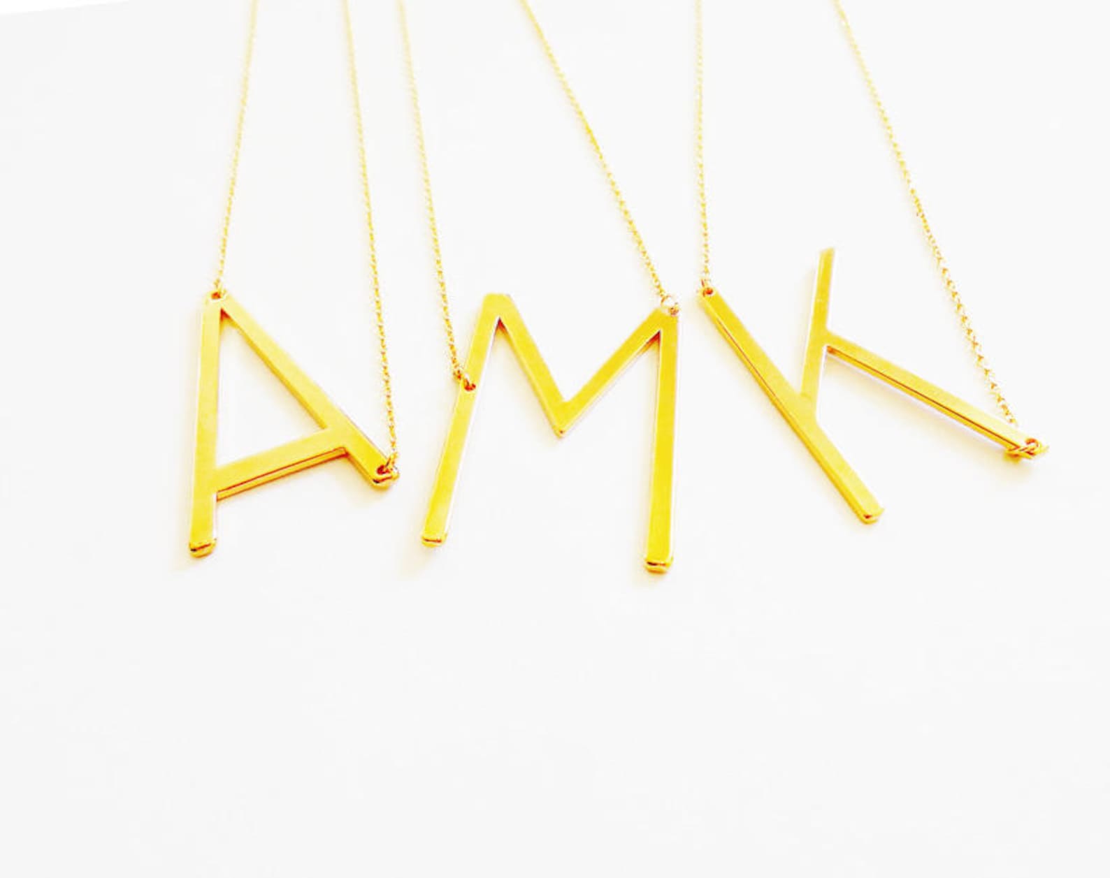 Large Letter Necklace/big Initial Necklace/monogram - Etsy