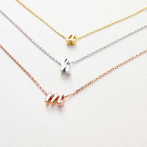 Cursive Initial Necklace.cursive Rose Gold, Silver, Gold.personalized ...
