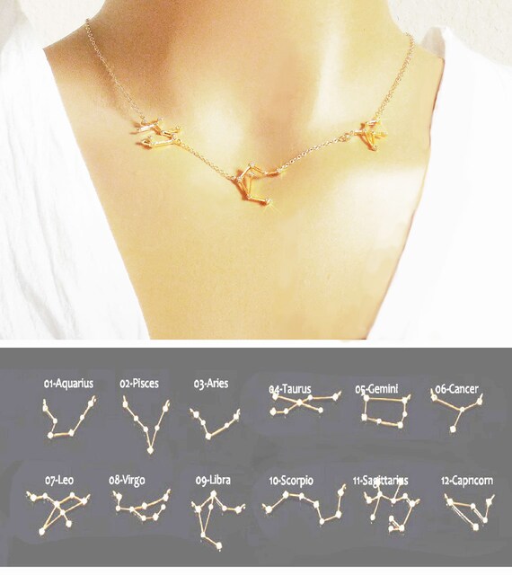 Multiple Constellation Necklace Couple's Dainty Zodiac - Etsy