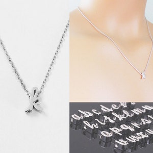 Cursive Initial Necklace.cursive Rose Gold, Silver, Gold.personalized ...