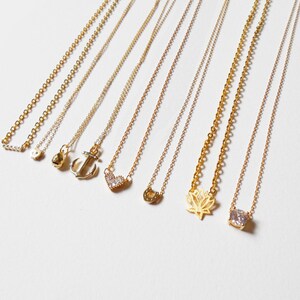 Choose Your Simple Charm Necklace/delicate Minimal Gold Necklace / CZ ...
