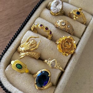 Adjustable Statement Boho Rings - 18k Gold Plated Jewelry - Etsy