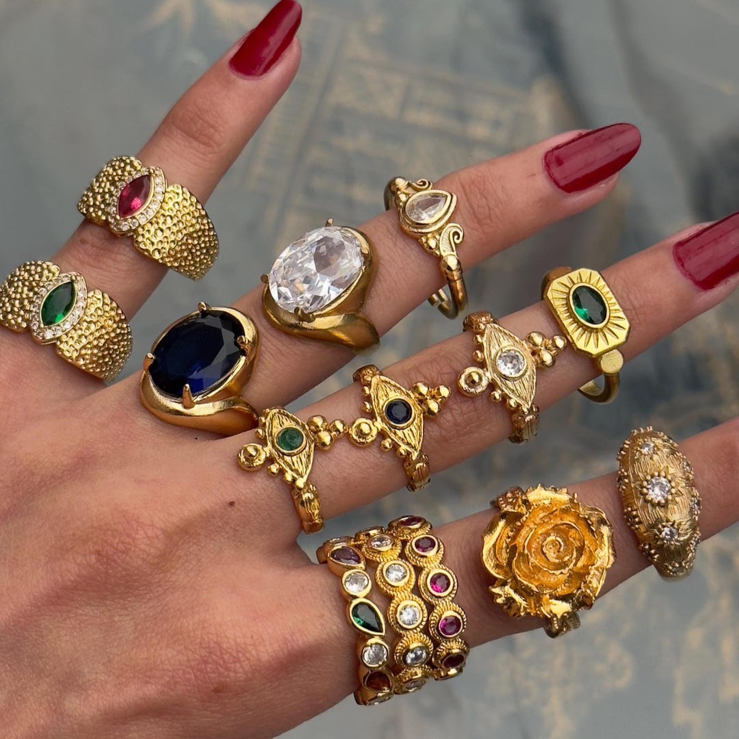 Adjustable Statement Boho Rings - 18k Gold Plated Jewelry - Etsy