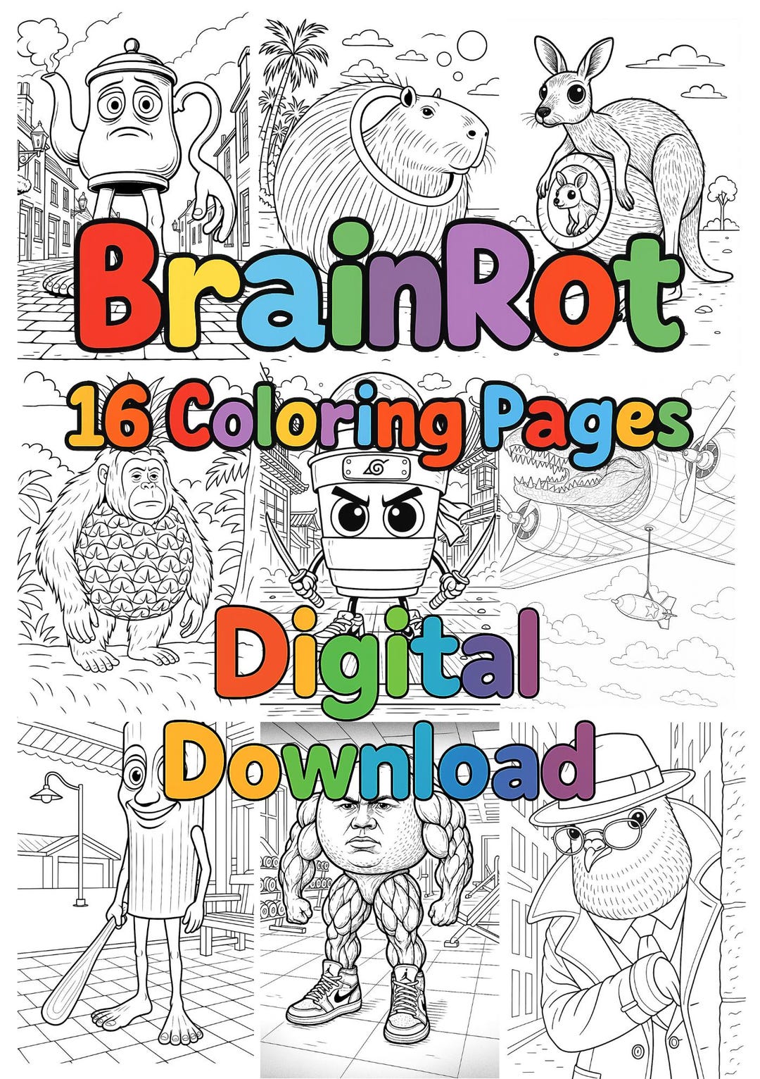 Printable Coloring Pages for Adults and Teens – 16 Weird, Funny ...