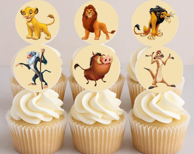 Lion King Edible Cupcake Toppers | 2” Round | Printed on Icing Sheet ...