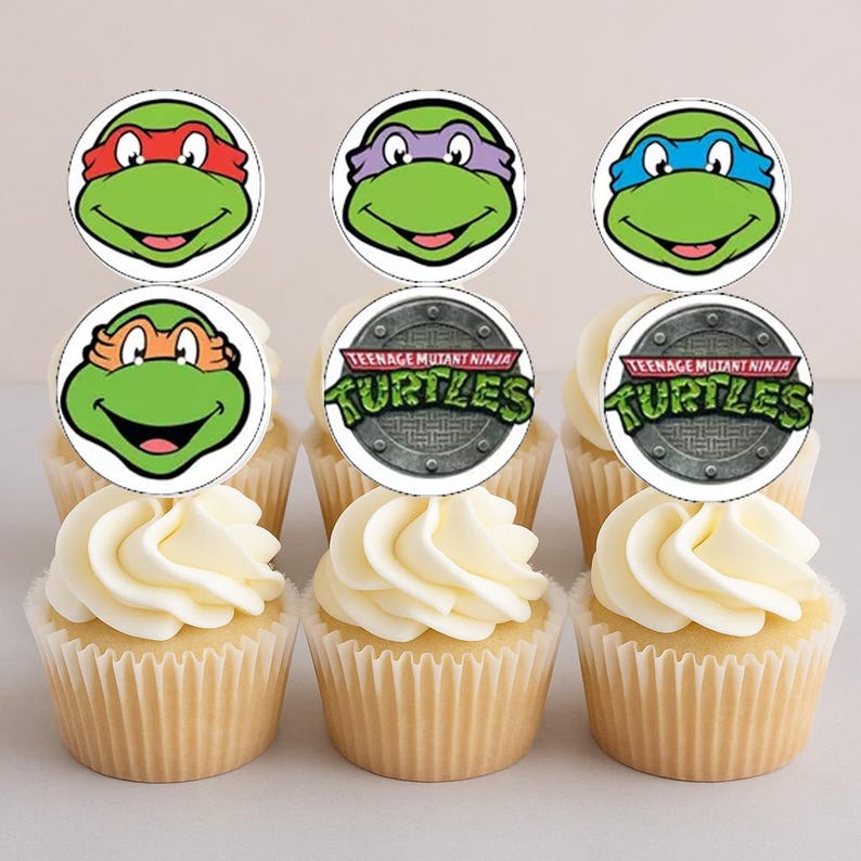TMNT Edible Cupcake Toppers | 1.5" / 2” Round | Teenage Mutant Ninja ...