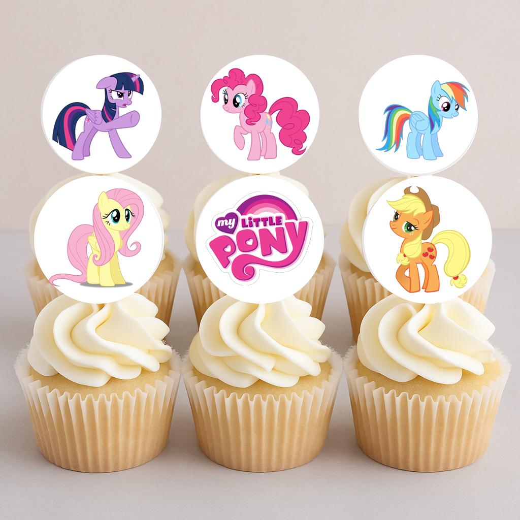 My Little Pony Edible Cupcake Toppers | 1.5" / 2” Round | Character ...