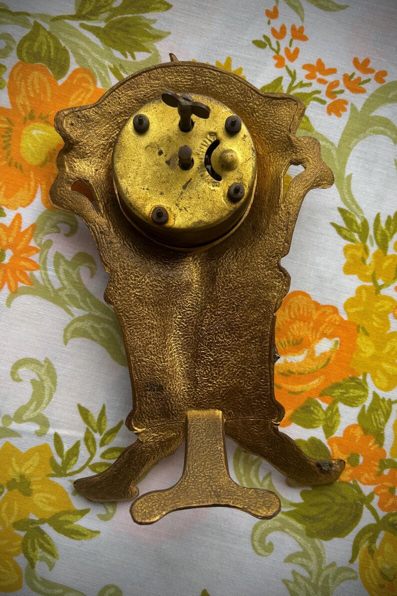 Vintage or Antique Gold Gilt Metal Art Nouveau Cherub Bird and Floral ...