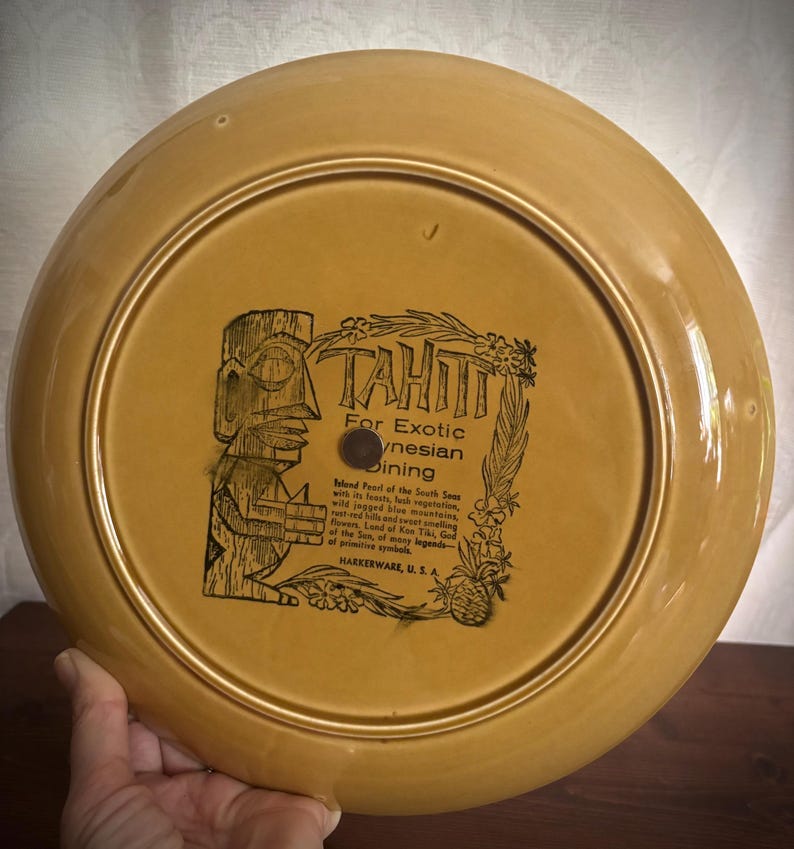 Rare Vintage Mid Century Modern Harkerware Tahiti Polynesian Dining ...