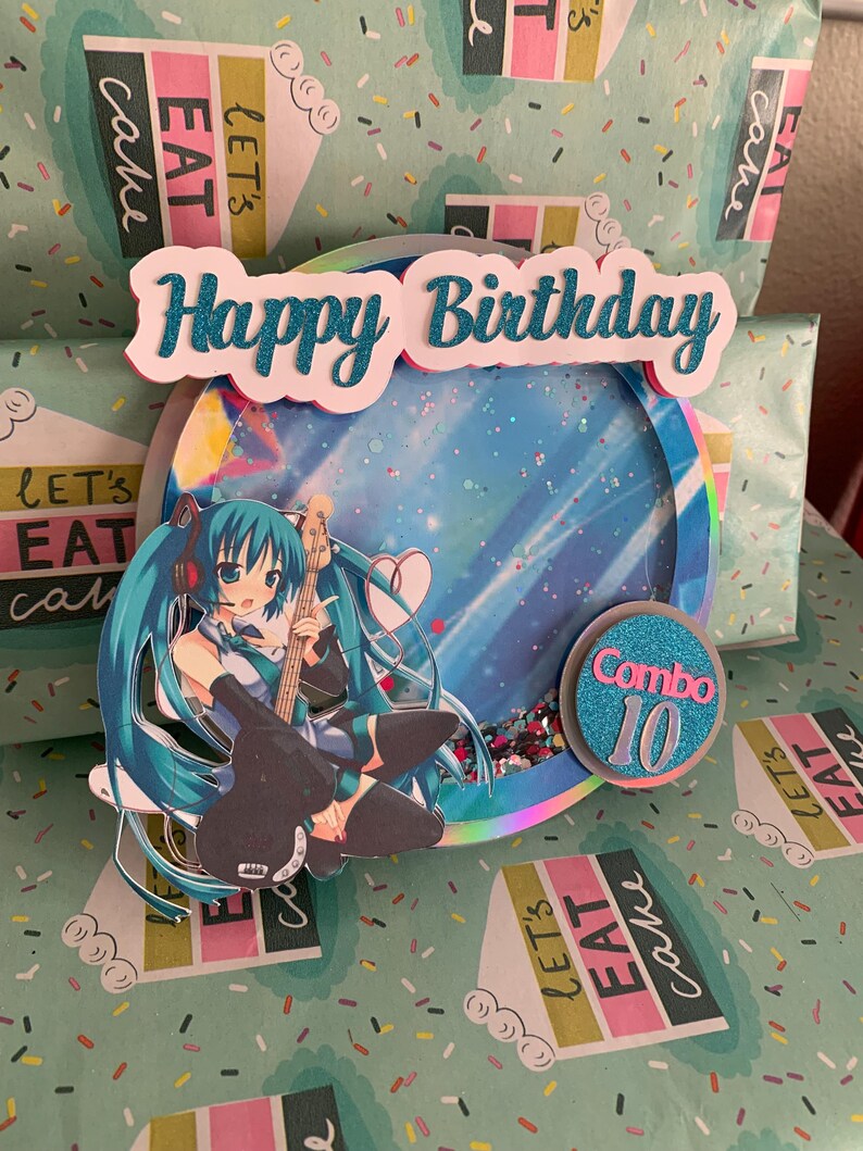Hatsune Miku Inspired Shaker Cake Topper - Etsy