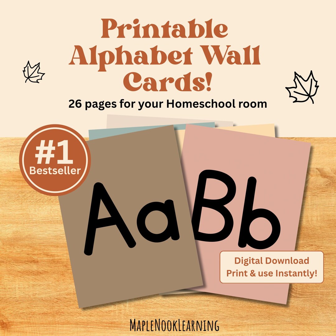 Homeschool Alphabet Chart | Soft Tones A-Z Letter Recognition Printable ...