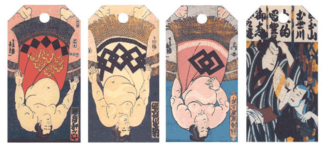 12 Shipping (gift) Tags Sumo 1 - Etsy