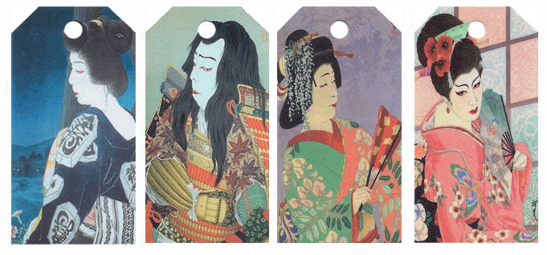 Shipping (gift) Tags Kabuki 010 - Etsy