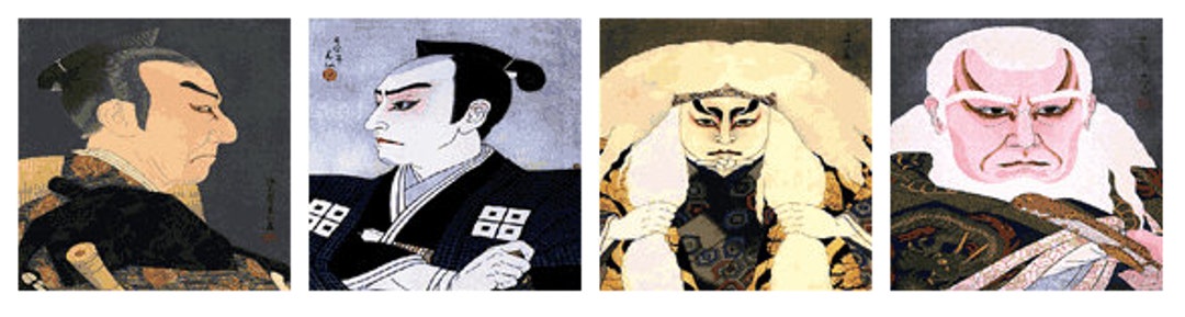 16 Square Gift Tags Kabuki & Theatre 024 - Etsy