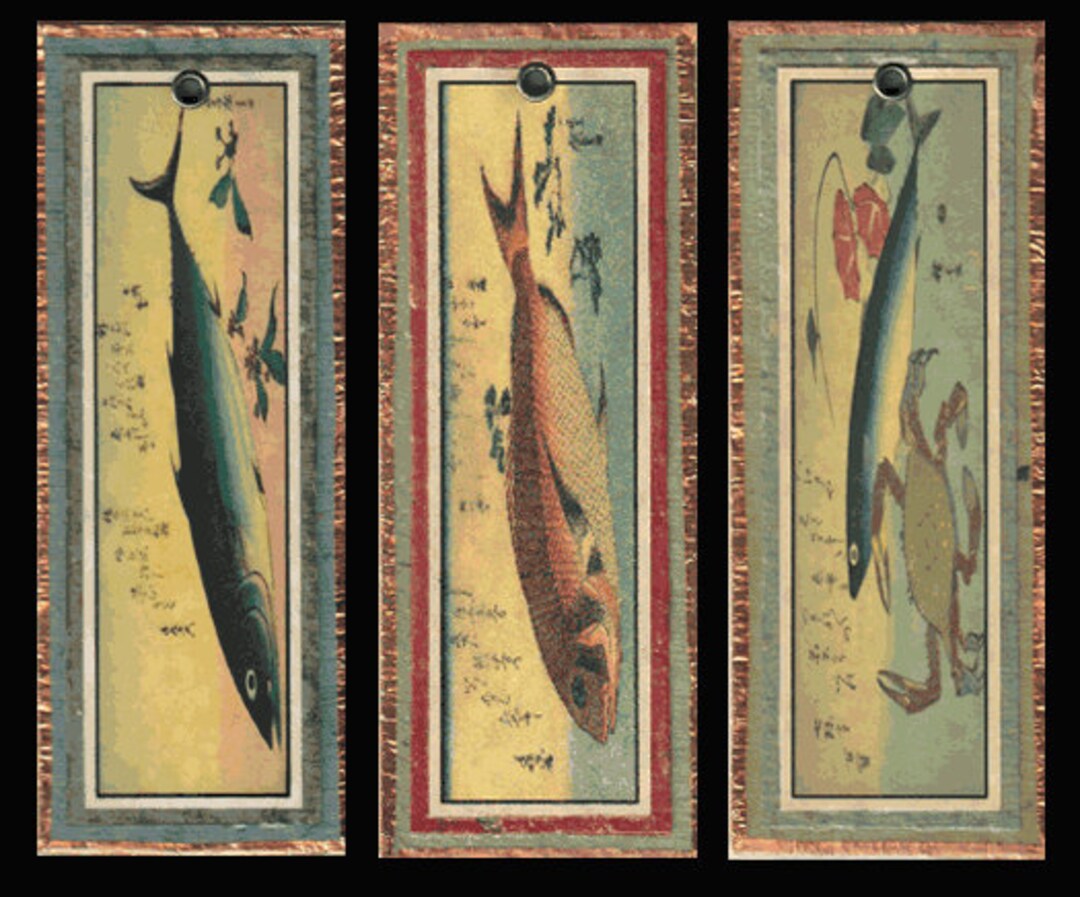 3 Bookmarks Fish & Sea Creatures 005 - Etsy