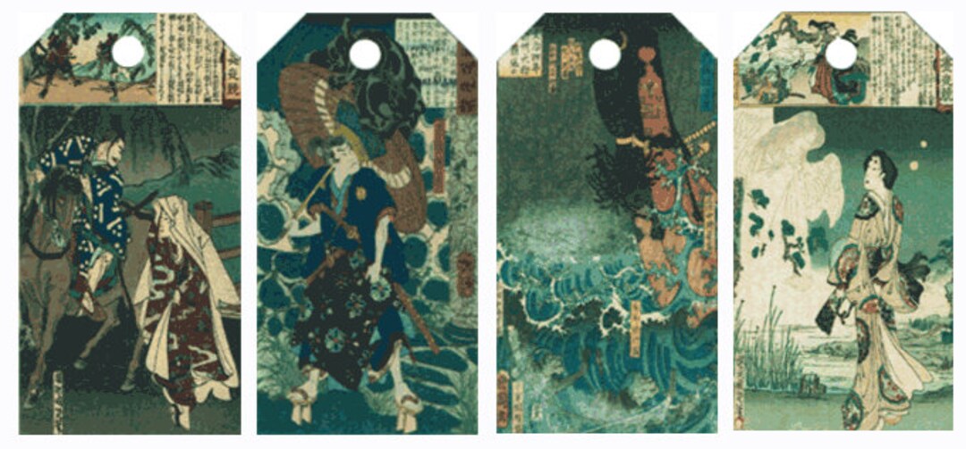 12 Shipping (gift) Tags Ghosts and Demons 30 - Etsy