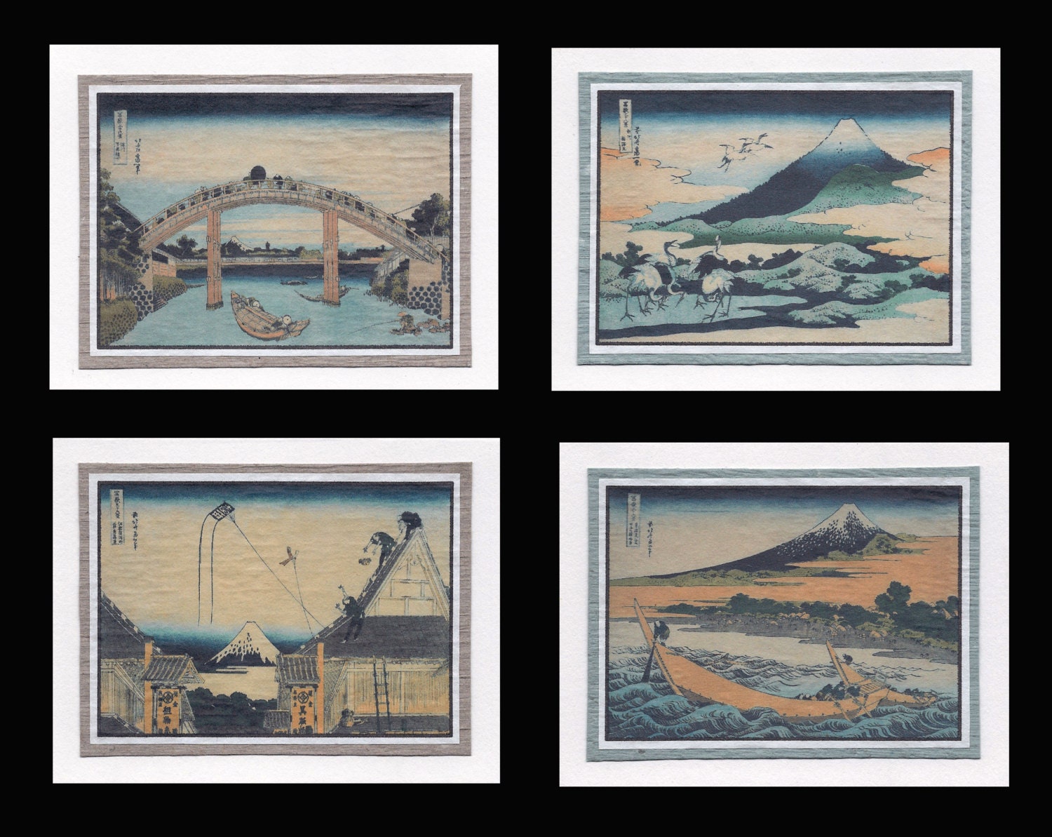 4 Blank Note Cards from 36 Views of Mt. Fuji by Hokusai | Etsy