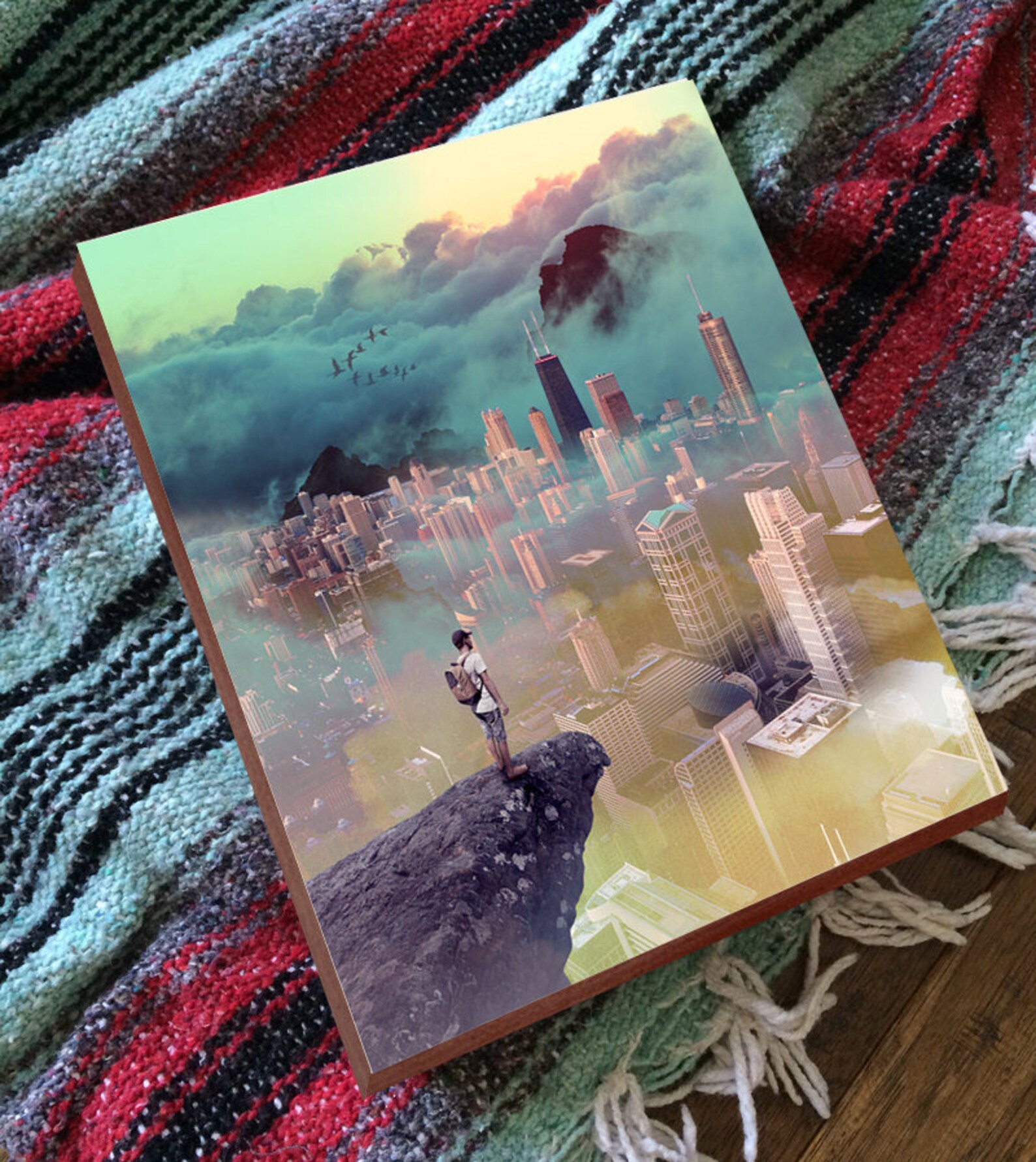 Chicago Skyline Art Surreal Chicago Chicago Skyline Wood - Etsy